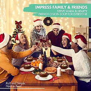 French Onion Soup Crocks Oven Safe - French Onion Soup Bowls- Set of 4 (16 Oz) Oven, Broiler, Microwave & Dishwasher Safe Glazed Ceramic Soup Bowls with Handles. Digital Recipe book included- Oishi