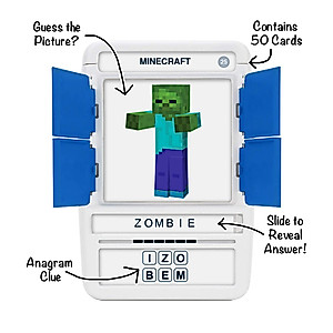 100 PICS Unofficial & Independent Minecraft Guide - Guess 100 Minecraft Items | Flash Cards with Slide Reveal Case | Card Game, Gift, Stocking Stuffer | for Kids and Adults | Ages 6+