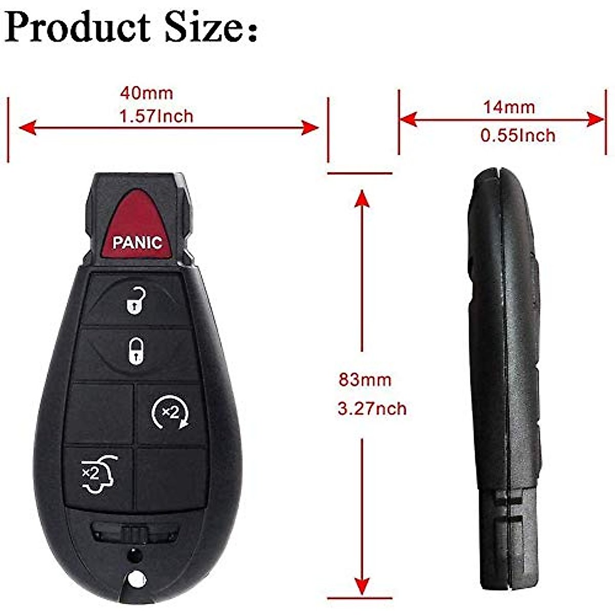 5 Button Key Fob Compatible for Jeep Grand Cherokee 2008-2010,Jeep Commander 2008-2010 (New Keyless Keyless Entry Remote Key Fob Replacement M3N5WY783X IYZ-C01C