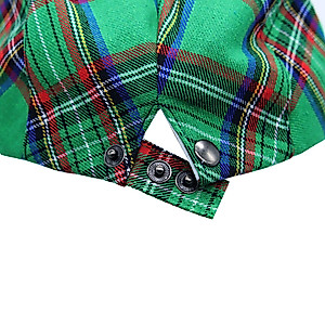 WITHMOONS Newsboy Flat Cap Tartan Check Plaid Outdoors Beret Hat YZ30078 (Green)