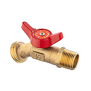 EFIELD 1/4-Turn Brass Sillcock Hose Bibb Valve 3/4" Male NPT Inlet ×3/4" Male GHT Threaded Garden Hose Outlet/Connector