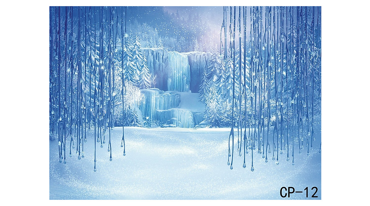 Lywygg 7x5ft Snow and Ice Winter Backdrop for Photography Studio