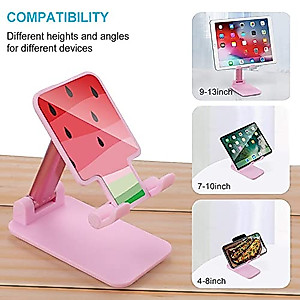 Funny Watermelon Rain Foldable Desktop Cell Phone Holder Portable Adjustable Stand for Travel Desk Accessories