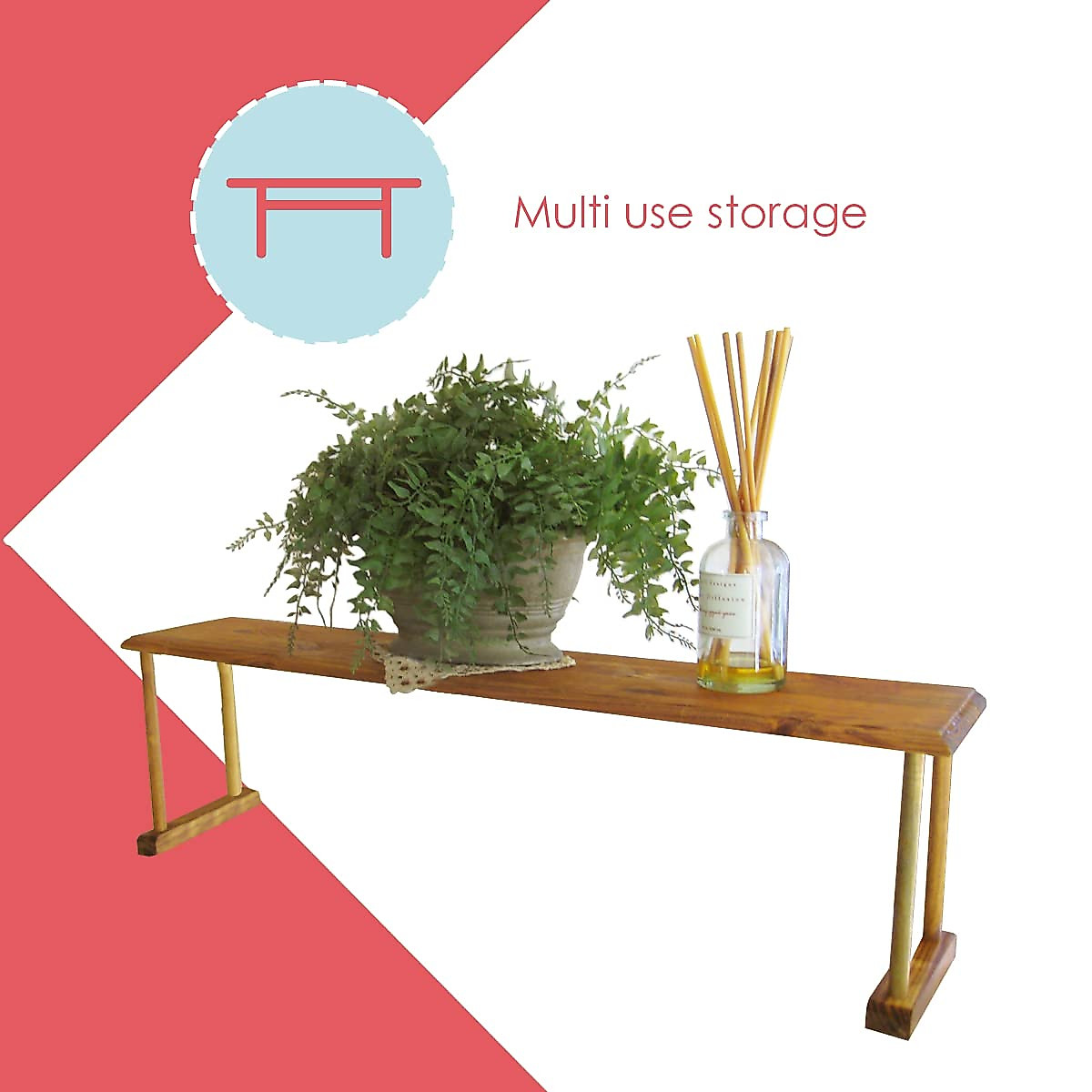 Home Basics Pine Over-the-Sink Shelf, Storage Rack for Kitchen Accessories, Multi-purpose Shelf, Natural