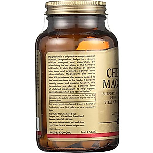 SOLGAR Chelated Magnesium Tablets, 100 Count