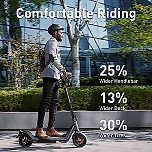 NIU Electric Scooter for Adults - KQi3 Pro with 350W Power, 31 Miles Long Range, Max Speed 20MPH, Wider Deck, Triple Braking System, 9.5'' Tubeless Fat Tires, Portable & Folding, UL Certified