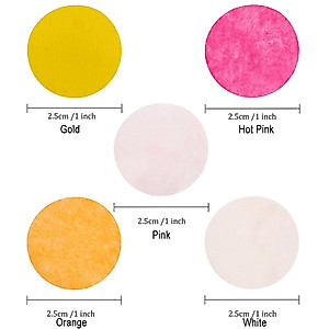 Hot Pink Orange and Gold Tissue Confetti Dots Table Decoration for Birthday Graduation Wedding Toss Groovy Fall Autumn Party, 1 inch in Diameter, 100 grams