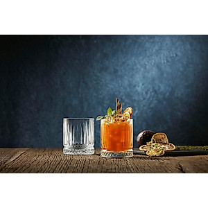 Biandeco Pink Whiskey Glasses, Lowball Rock Barware Set of 4, Colored Old Fashioned Tumbler with Heavy Base for Scotch, Bourbon, Liquor or Cocktail Drinking, 12 oz