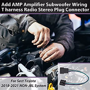 RED WOLF Add AMP Amplifier Subwoofer Speaker Wiring T-Harness Radio Stereo Plug Connector Compatible with Toyota 2018-2022 Camry RAV4 Tacoma Corolla Non-JBL System