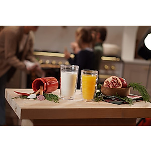 Tervis Clear & Colorful Lidded Made in USA Double Walled Insulated Tumbler Travel Cup Keeps Drinks Cold & Hot, 16oz, Pink Lid