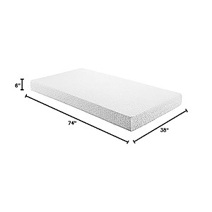 Lexicon Pelham 6-Inch Gel Infused Memory Foam Mattress, Twin, White