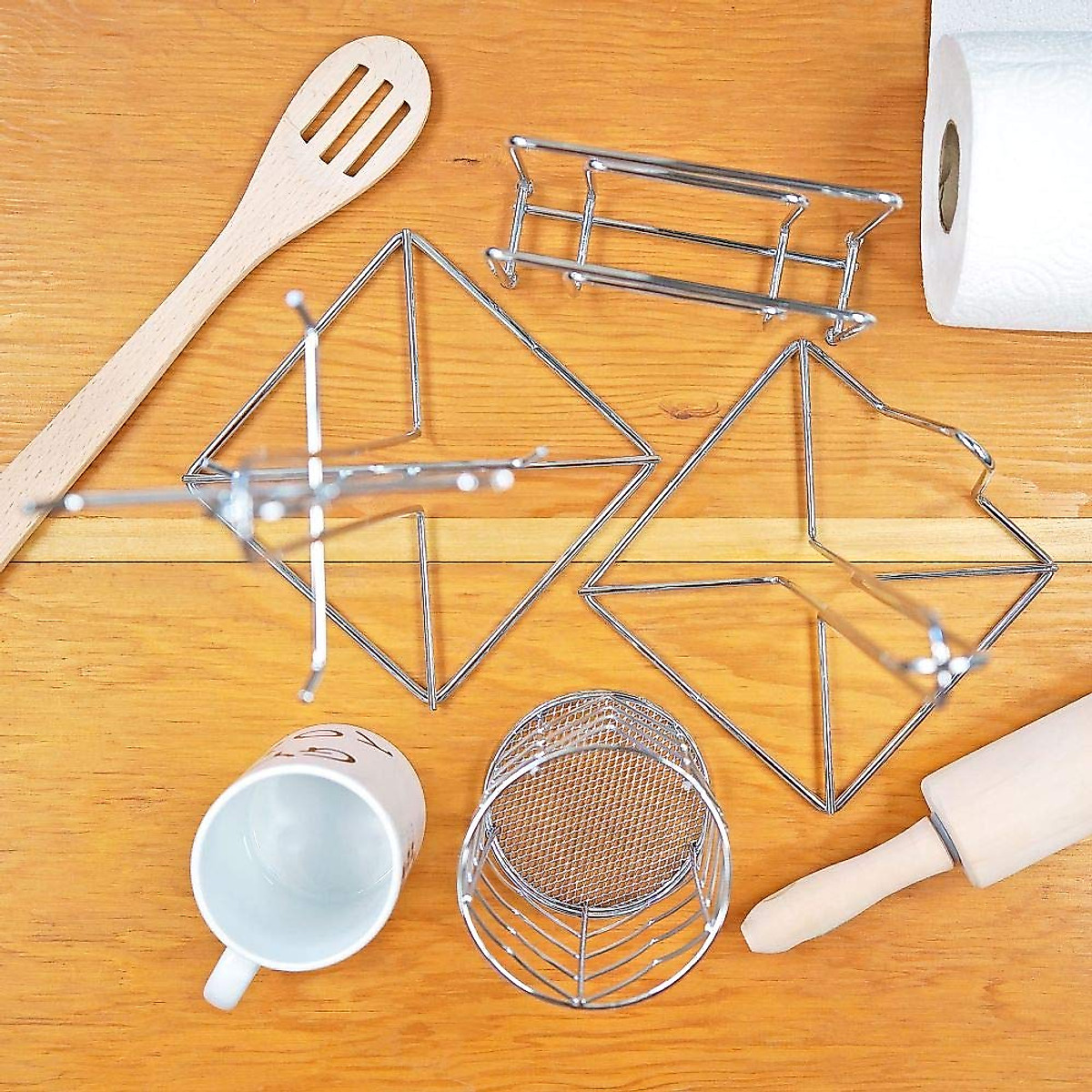 Southern Homewares SH-10297 Full Kitchen Accessory Set, Chrome Paper Towel & Utensil Holder, Napkin Container, Hangers, One Size