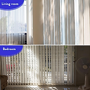 XLSXEXCL 38 Pieces Vertical Blind Replacement Slats and Repair Tabs Set 6 Pieces White PVC Vertical Blind Slats Replacement Parts with 32 Clear Vertical Blind Repair Tabs for Sliding Door Window
