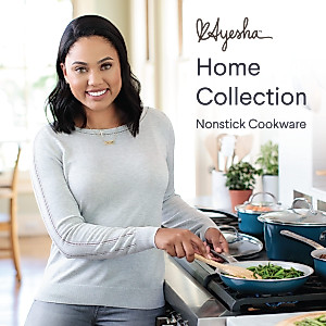 Ayesha Curry Home Collection Nonstick Cookware Pots and Pans Set, 9 Piece, Twilight Teal