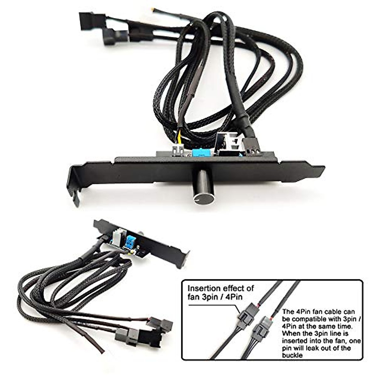 EKDJKK 12V Chassis Fan Hub CPU Cooling, Cooling Fan Hub, Computer CPU Cooling Fans, Adapter Chassis Fan and CPU Fan Hub PC Fan Controller, 3 Pin 4 Pin to 8 Pin CPU Power Adapter