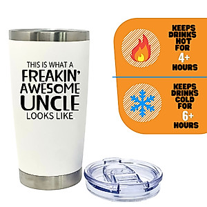 Brooke & Jess Designs Uncle Gift Tumbler - Large Travel Cup - Funny Gifts for Uncles
