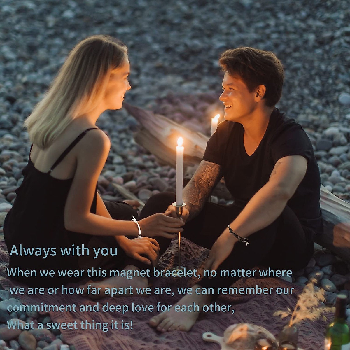 FLYXLH Matching Bracelets for Women Men - Couples Bracelets Magnetic Set, Pendant Bracelets Lovers Gift for Friendship Parent-child (yin yang)