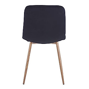 Beaugreen Velvet Dining Chairs Set of 4 Modern Kitchen & Dining Room Chairs with Metal Legs Upholstered Dining Accent Chairs for Home(Black)
