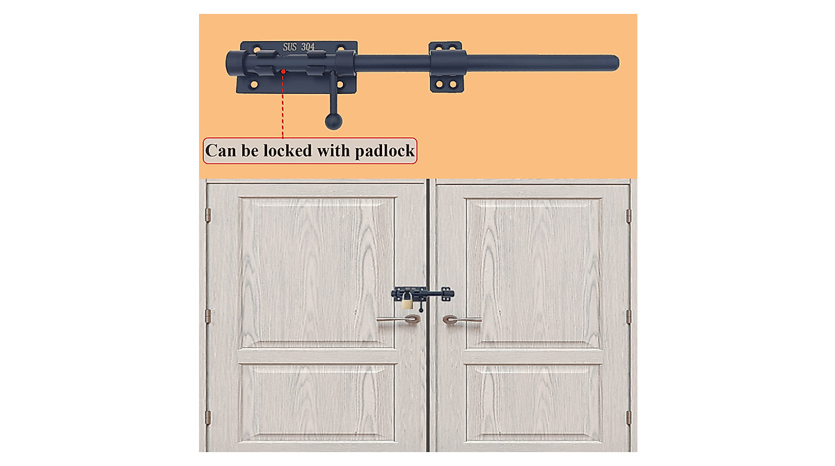 Secure Your Home with 12in Stainless Steel Bolt Latch