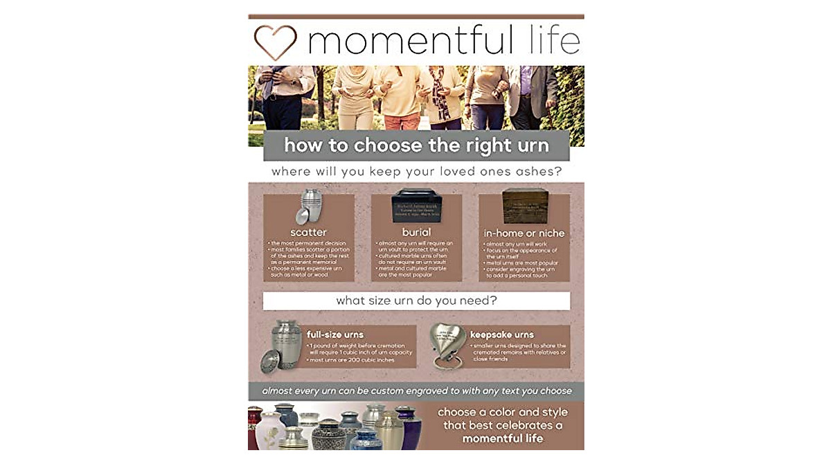 Custom Engraved Bronze Cremation Urn for Adults - Momentful Life