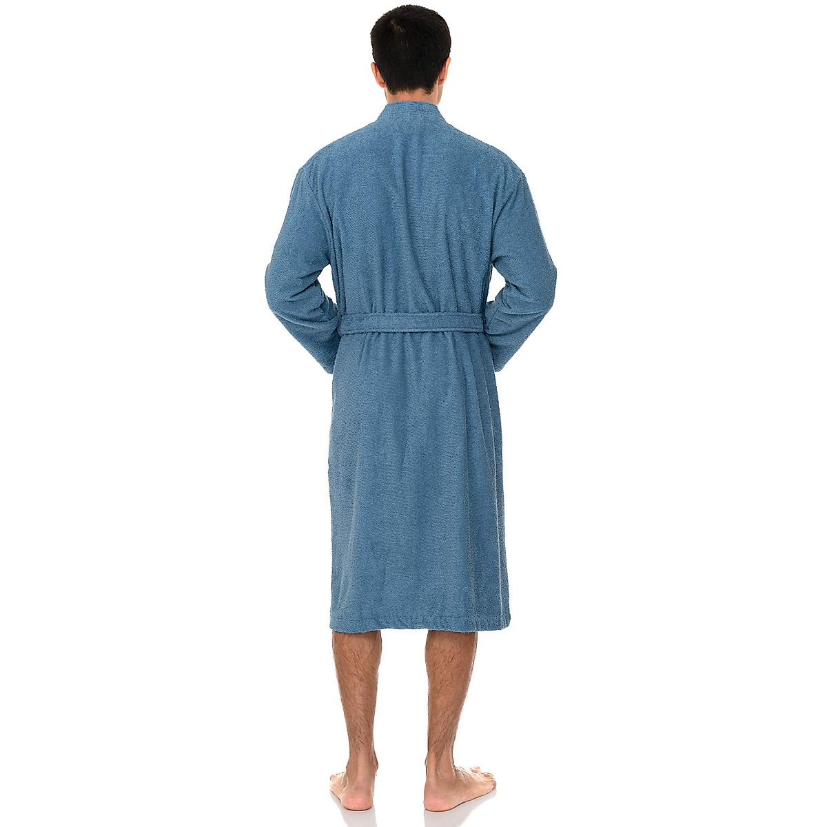 TowelSelections Mens Robe, Kimono Terry Cloth Bathrobe, Cotton Bath Robe for Men Large/X-Large Blue Heaven