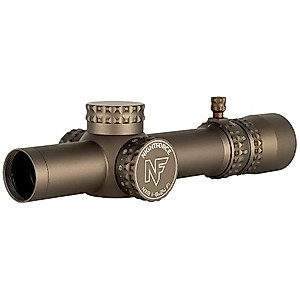 NIGHTFORCE NX8-1-8x24mm F1 Capped First Focal Plane (F1/FFP) 30mm Tube Durable Precise Waterproof Fogproof Hunting Gun Scope, FC-DMX Reticle - Dark Earth