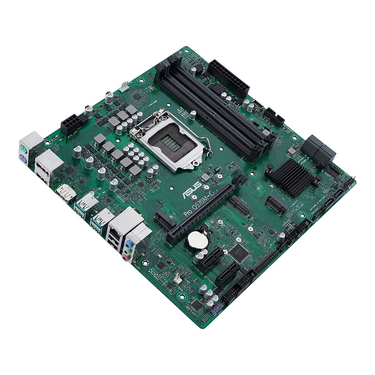 ASUS Pro Q570M-C/CSM LGA1200 (Intel 10th&11th Gen) mATX Commercial Motherboard (PCIe 4.0,1 LAN,Front Panel USB 3.2 Type-C, Intel vPro,2X DP,TPM 2.0 IC,COM debug Header,self-Recovering BIOS,ACCE)