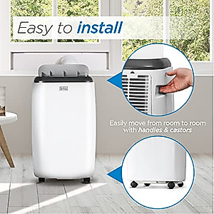 BLACK+DECKER 8,000 BTU Portable Air Conditioner with Remote Control, White