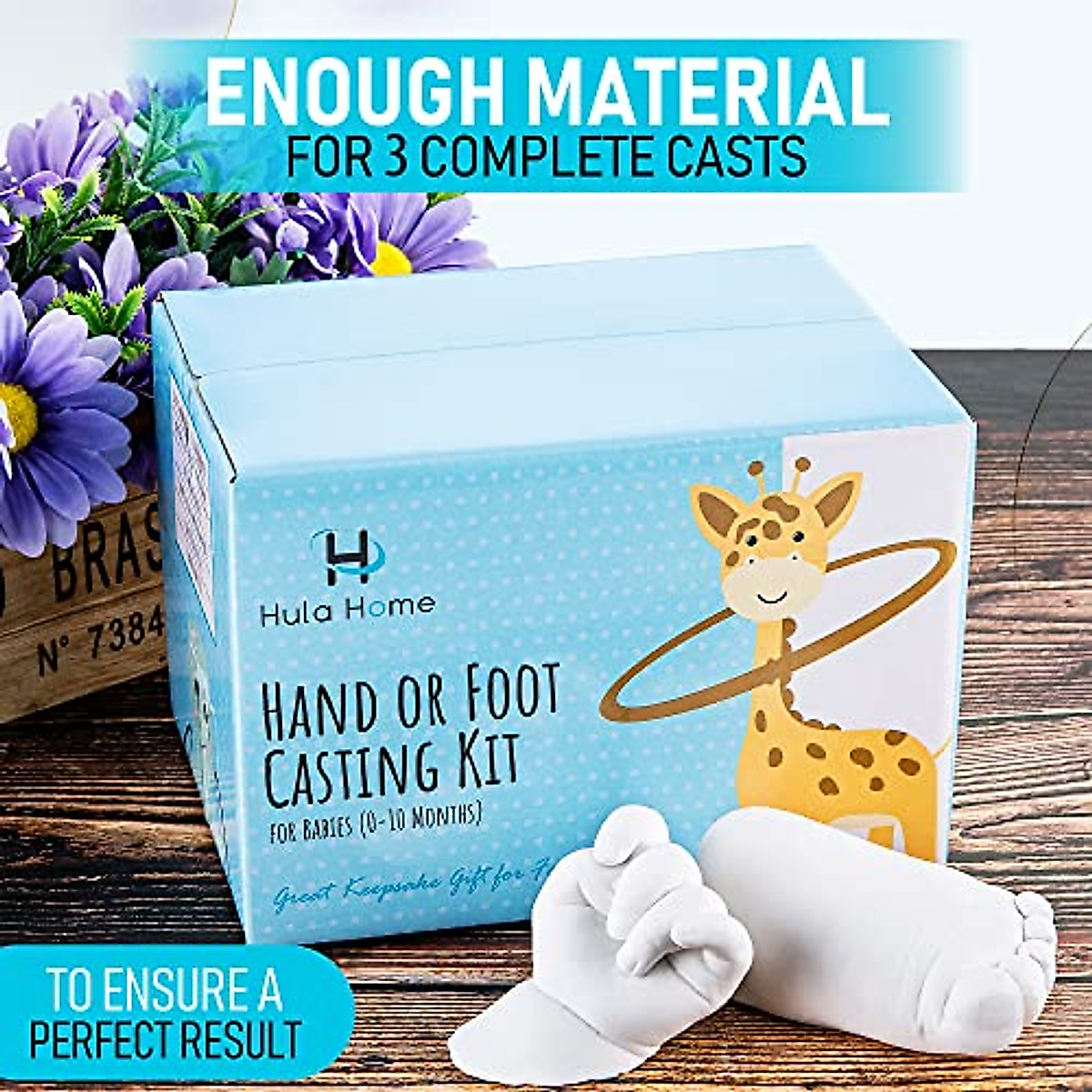 Hula Home Baby Keepsake Hands Casting Kit | Plaster Hand Molding Kit for Infant Hand & Foot Mold | Hand Mold Sculpture Kit for Newborns, Toddlers, Babies | Baby Gifts
