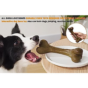 UXVA Dog Toys for Aggressive Chewers, Indestructible Dog Toys, Nylon Dog Bones, Durable Tough Puppy Teething Toys, Interactive Dog Toys for Medium Large Small Breed, Lifetime Replacement, Beef Flavor