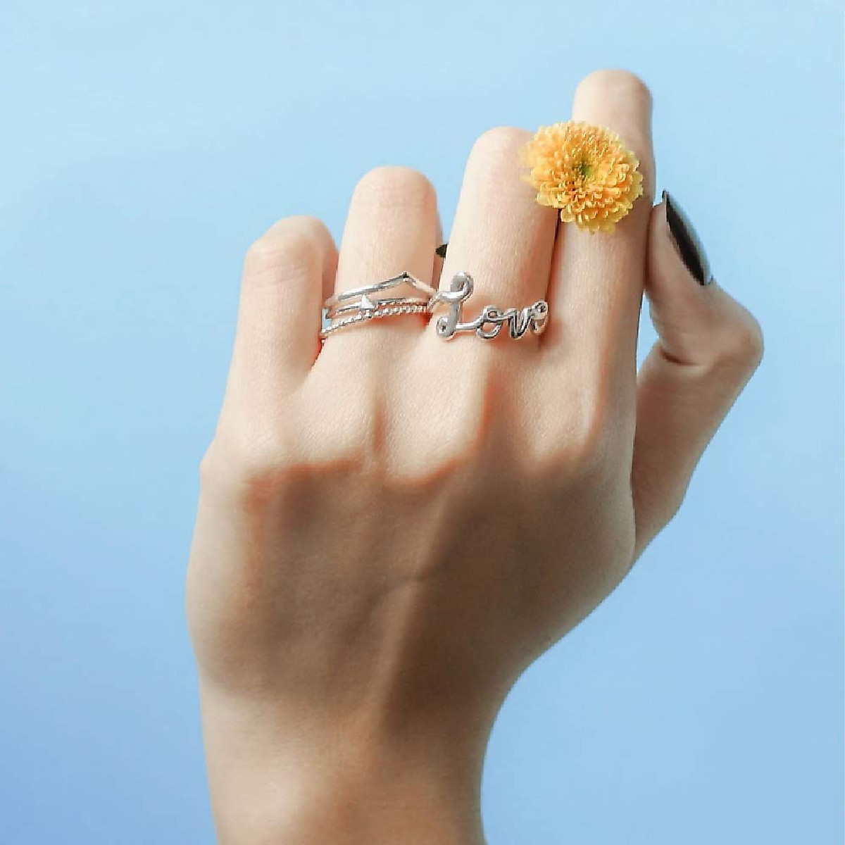 Boma Jewelry Sterling Silver Love Cursive Script Ring, Size 6