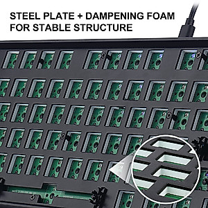 Redragon BBK552 Custom Gaming TKL Mechanical Keyboard Kit – 80% 87 Keys DIY RGB Fully Modular Keyboard - USB Wired Barebones Tenkeyless Keyboard HOT SWAPPABLE 3pin/5pin Switch, Black