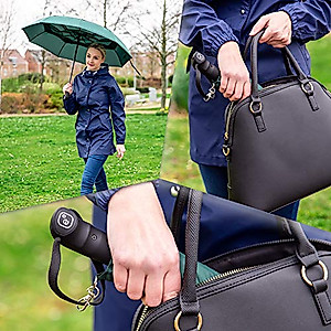 Ergonauts Windproof Vented Double Canopy Travel Umbrella with Teflon Coating - Portable Compact Foldable Lightweight Design and High Wind Resistance (Green)