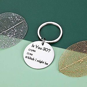 30th Best Friend Birthday Gifts for Women Her 1991 Keychain for Sister Daughter Coworkers 30th Wedding Anniversary Keyring for Mom in Law Wife Class of 1990 Graduation Christmas Stocking Stuffer