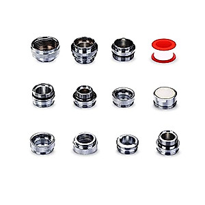 11 Pcs Faucet Adapter Kit, Brass Aerator Adapter Male Female Kitchen Sink Faucet Adapter to Garden Hose, Water Filter, Standard Hose via Diverter with Faucet Aerator and Thread Seal Tape
