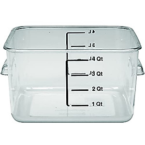 Rubbermaid Commercial Products Polycarbonate Space Saving Storage Container, 1-Gallon, Clear, Best use for Restaurant Kitchens/Lunch, Pack of 12
