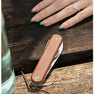 MKM Maniago Knife Makers MALGA 6 V2 with MagnaCut Steel, Pocket Knife and Multi Tool, 6 Tools in 1, CPM-MagnaCut Primary Blade, Slip Joint, Made in Italy (Natural Micarta)