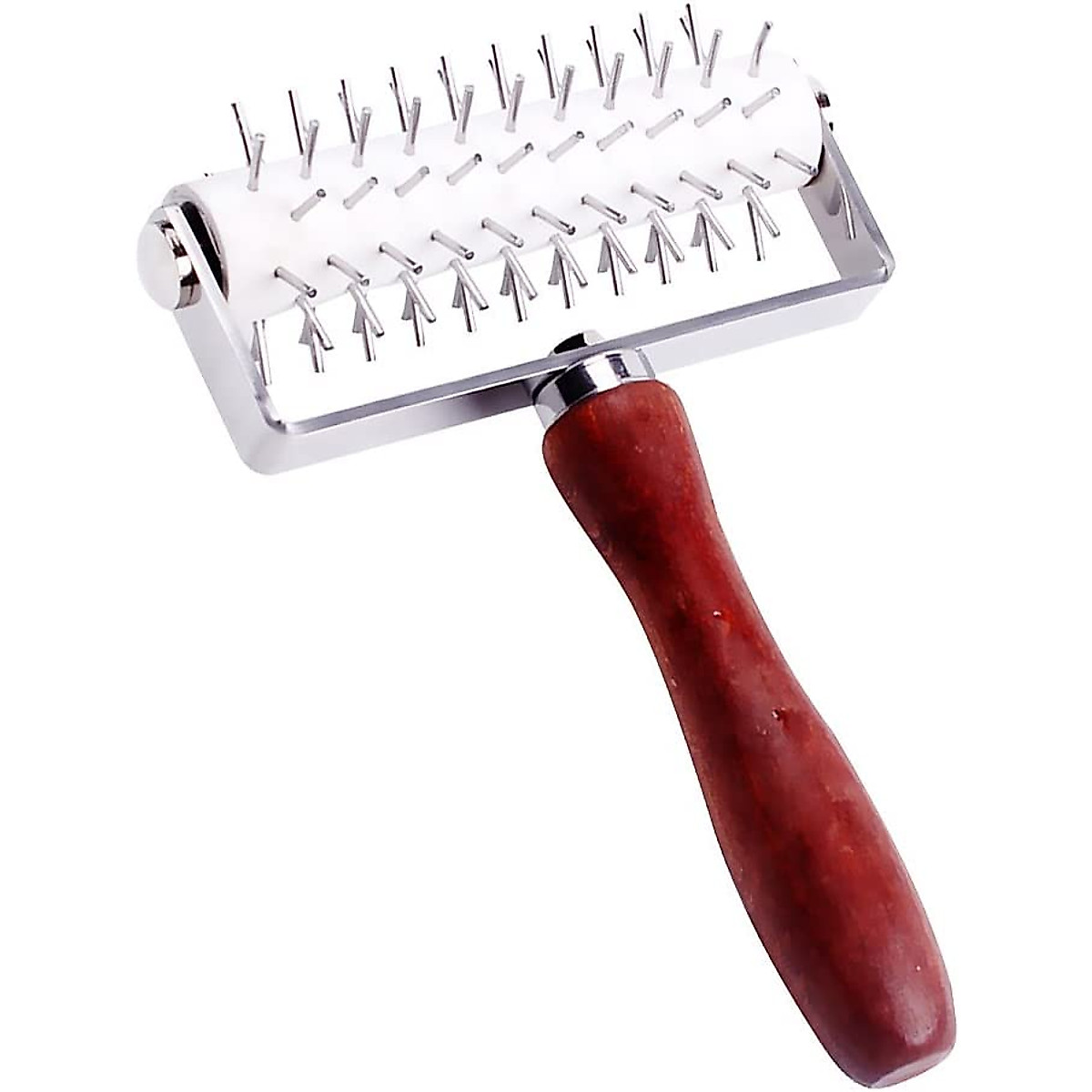 Generic New Dough Docker Spike Roller Wheel Bread Pie Pizza Pasta Pastry Holes Maker,Stainless Steel