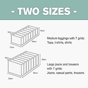 Wardrobe Clothes Organizer（2PCS）- Washable Drawer Dividers for Clothes - Pants, Jeans, T Shirt Organizer for Drawer - Folded Closet Organizers, Mesh Clothes Storage Organizer (WHITE, 9 Girds Large)