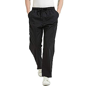VOGRYE Men's Scrubs Pant Cargo Scrubs Pant with Poctets (M, Black)