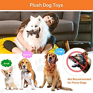 PLYFOU Squeaky Dog Toys, 12 Inch Plush Dog Toys, Stuffed Toys for Small Medium Large All Breed Sizes Dogs, Big Armadillo Animals Toy, Puppy Chew Toy with Clean Teeth, Brown