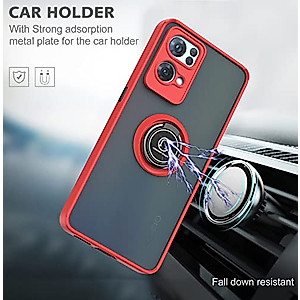 Case for Oppo Reno 7 4G with Ring Kickstand - Soft Skin Feeling - Semitransparent - Anti-Scratch Liquid Silicone Shock-Absorbing (Blue, Reno 7)