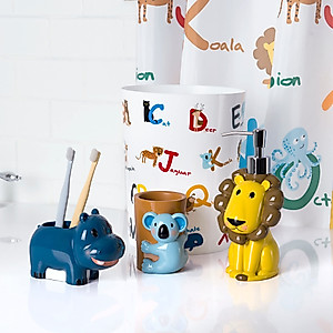 Animal Alphabet Wastebasket White Novelty Plastic