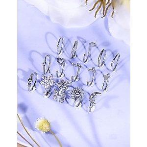 Kridzisw 18G Nose Rings Hoops Studs Piercing Jewelry for Women 18 Gauge Stainless Surgical Steel L Shaped Bend Screw Nose Ring Hoop Nose Rings Stud Nostril Piercing Jewelry Men Silver 2mm CZ Diamond