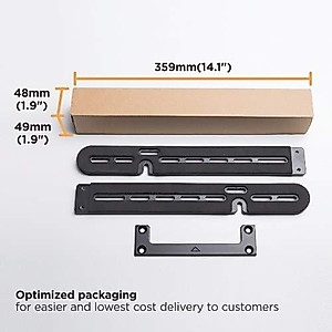 Mount Plus MP-SB66W_1 Wall Mount Bracket Kit for Sonos Arc Sound Bar | ONLY Install Sonos Arc Soundbar Bar on Wall Under TV | Black Color