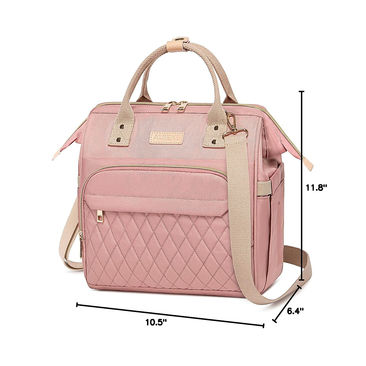 AIJIEKE Lunch Bag For Women, Cute Insulated Lunch Bag, Large Lunch Tote For Work, Leak Proof Lunch Box For Adults, Lunch Purse, Cooler Bag With Side Pockets And Shoulder Strap For Picnic Office(Pink)