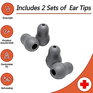 Silicone Ear Tips Earbud Replacement for Littmann Stethoscopes - Comfortable Fit Littman Ear Tips Replacement，Stethoscope Ear Pieces,Cardiology IV Parts & Littmann Earplugs Stethoscope Parts (grey)