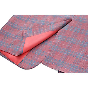 MOGU Men's Slim Fit Plaid Suit Set Checkered Sport Coat Blazer, Vest and Pants - Each Sold Separately for Wedding, Prom & Party Pink Size 36 Chest