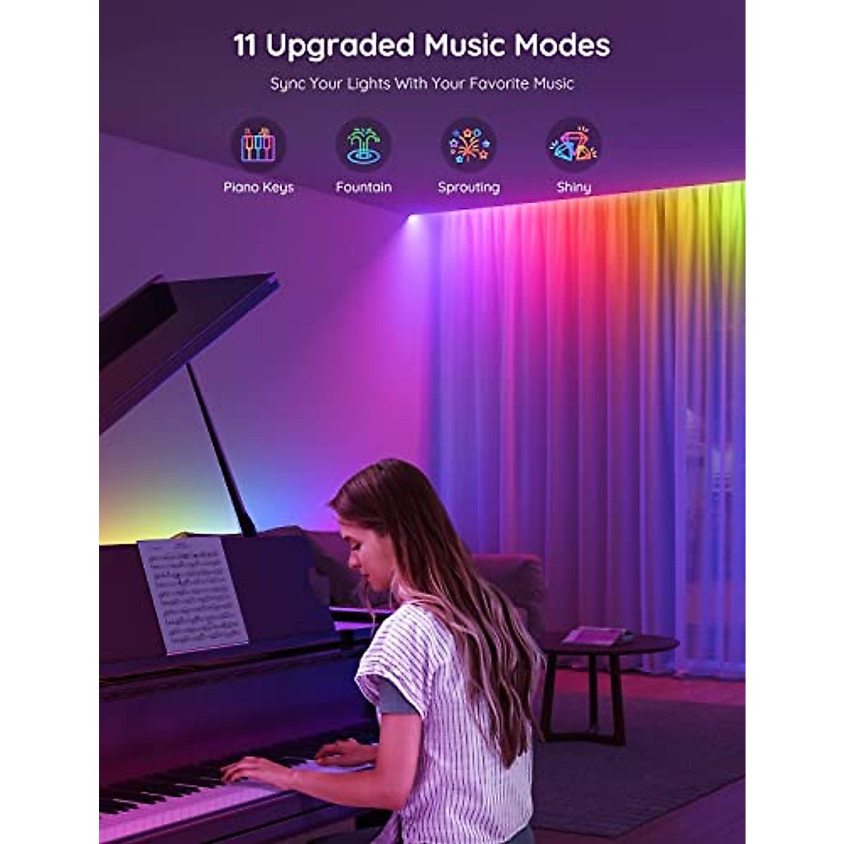 Govee RGBIC LED Strip Lights, Smart LED Lights for Bedroom, Bluetooth LED Lights APP Control, DIY Multiple Colors on One Line, Color Changing LED Lights Music Sync for Gaming Room, Halloween, 16.4ft