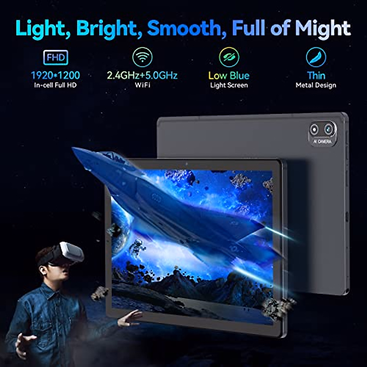 Latest Android 12 Tablet with 4G LTE Cellular,8GB RAM,256GB ROM, 1TB Expand,Octa Core,10.1 Inch 1920x1200 FHD IPS Screen,8000mAh Battery,5+13MP Dual Camera,Dual Sim Card Slot,2.4/5G WiFi,Bluetooth